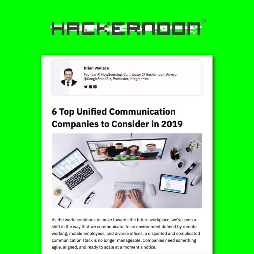 Hacker Noon: 6 Top Unified Communication Companies to Consider in 2019 ...